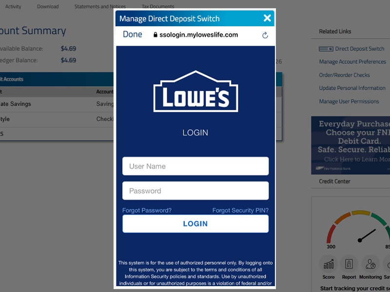 Direct Deposit Switch | First National Bank